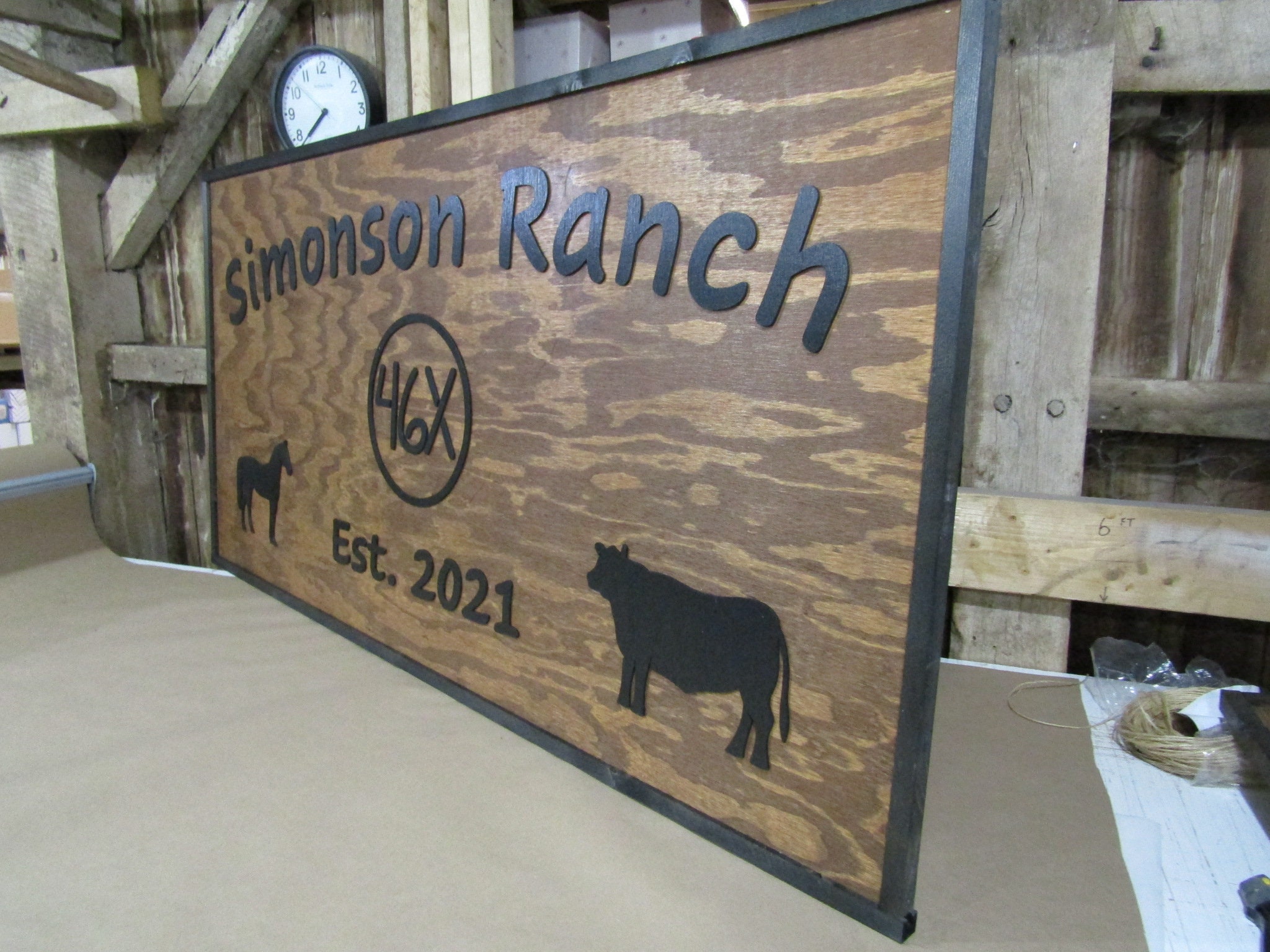 Large Custom Ranch Sign Cow Cattle Horse Established Sign - Etsy