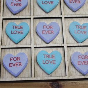 Handmade Tic Tac Toe Conversation Hearts True Love Forever Candy ...