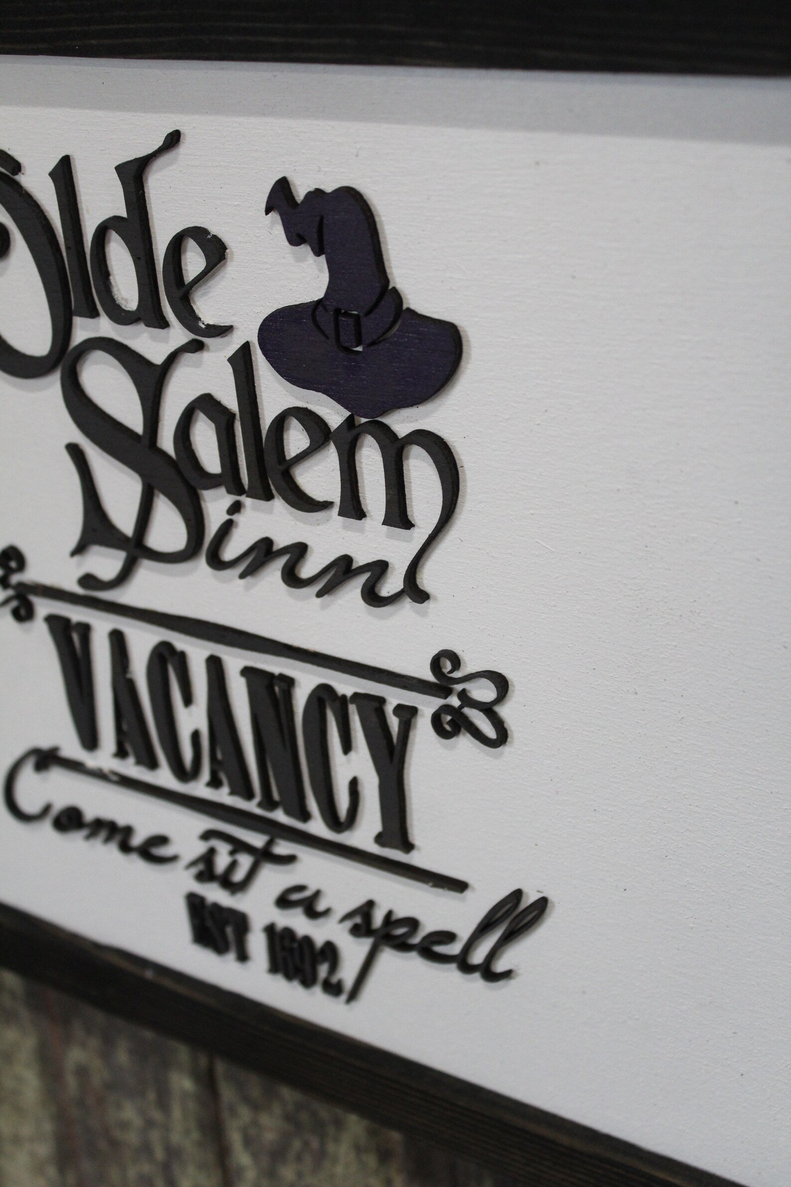 Old Salem Inn Halloween Sign Raised 3D Wood Black Vacancy Come - Etsy