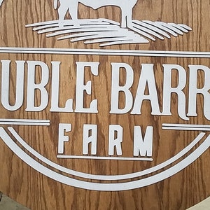 Large Wood Custom Farm Sign Round Ranch Signage Indoor Outdoor Can Be ...