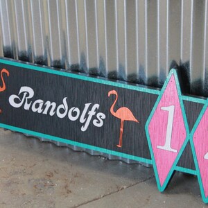 Custom Flamingo House Number Sign: Retro MCM Address Plaque - Etsy