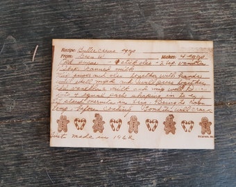 Custom Handwritten Recipe Card Engraved Actual Image | Etsy