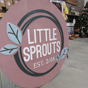 Custom Wooden Sign Sprouts Plants Leaves Grow Childcare Nursery Little ...