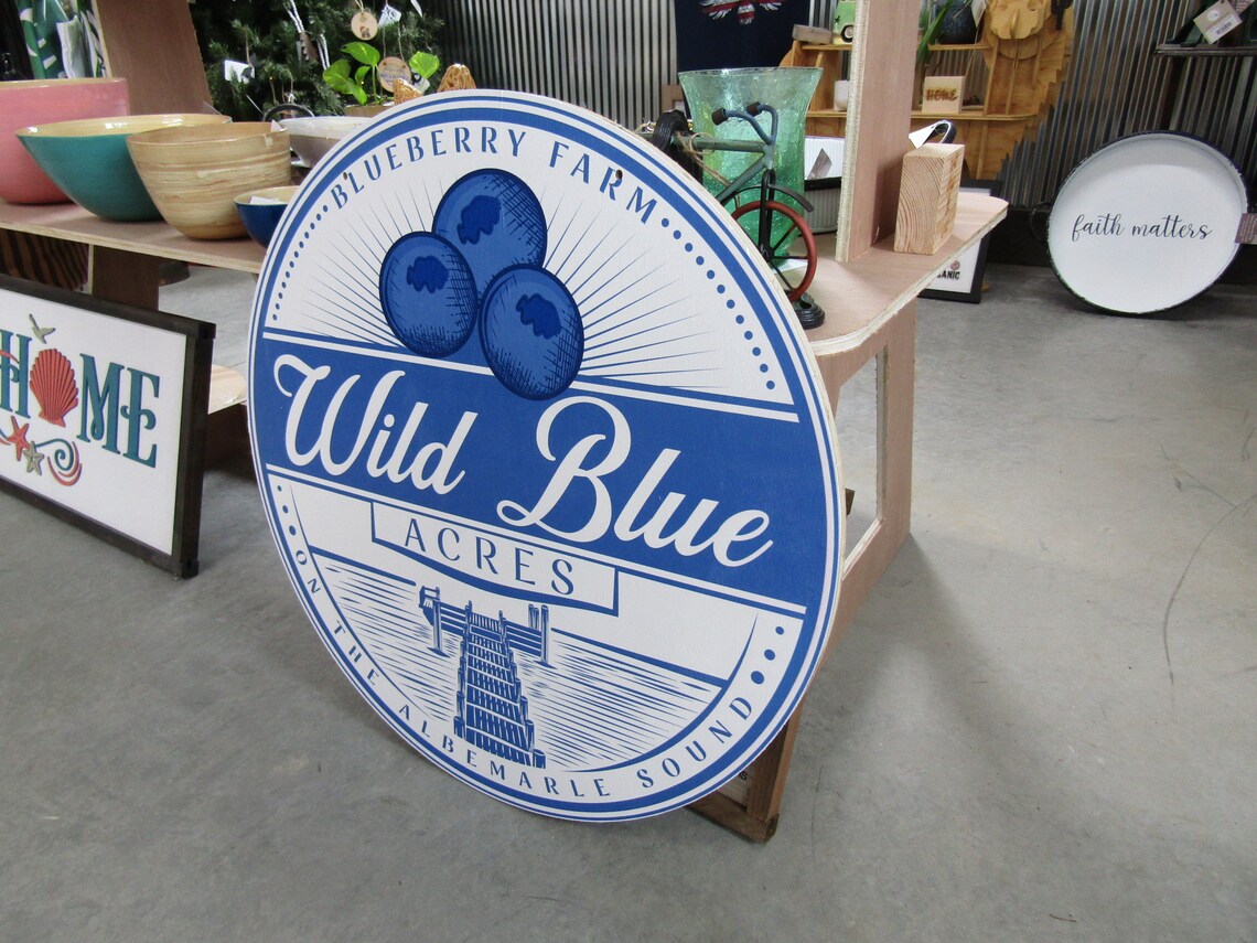 Small Business Sign Logo Blueberry Farm UPICK Acres Commerical - Etsy
