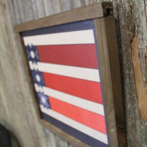 Patriotic Barn Quilt Wood Sign Red White Blue Stripe Stars Country ...