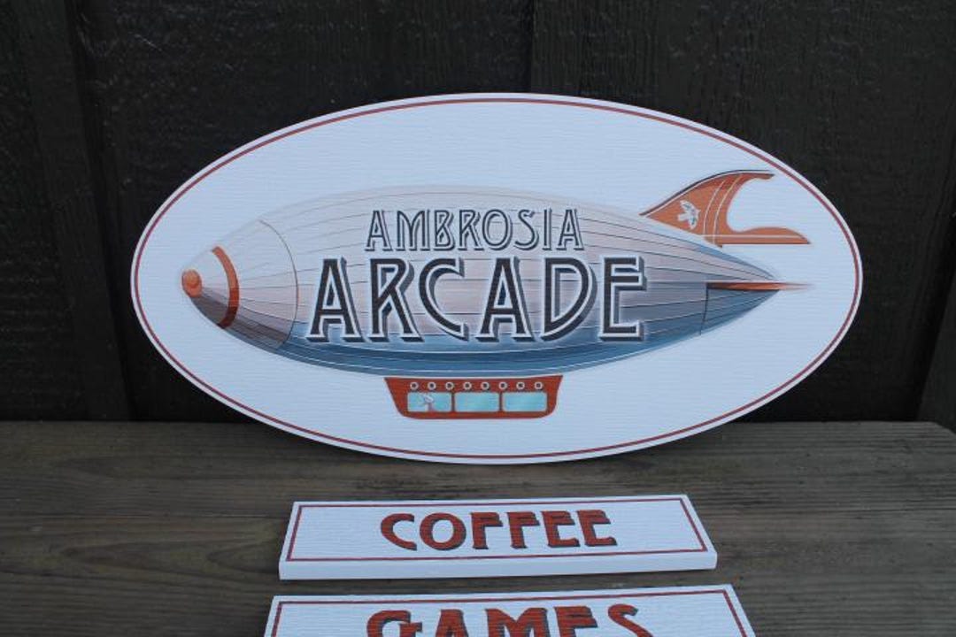 Custom Blimp Arcade Fun Game Center Textured Oval Weatherproof Sign Pvc ...