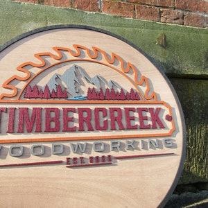 3D Woodworking Logo Sign – Timbercreek Custom Shop Sign – Raised ...
