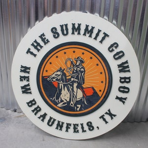 Cowboy Western Country Rope Texas Handmade Logo Custom Round Sign ...