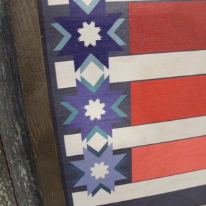 Patriotic Barn Quilt Wood Sign Red White Blue Stripe Stars Country ...