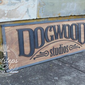 Large Custom Ranch Sign Dogwood Over-sized Rustic Business Logo Wood ...