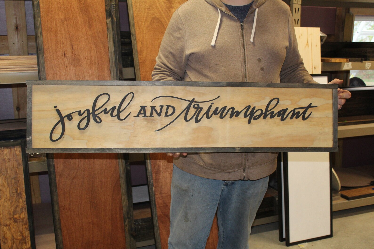 Joyful and Triumphant Sign Winter Wood Christmas Large Raised - Etsy