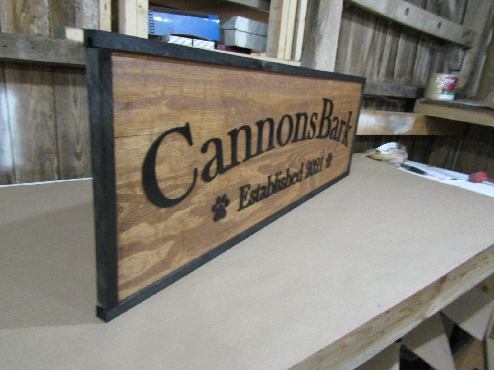 Large Custom Ranch Sign Paw Print Over-sized Rustic Business - Etsy