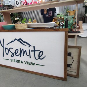 Large Custom Wood Business Sign Mountain Range Yosemite Country Club ...