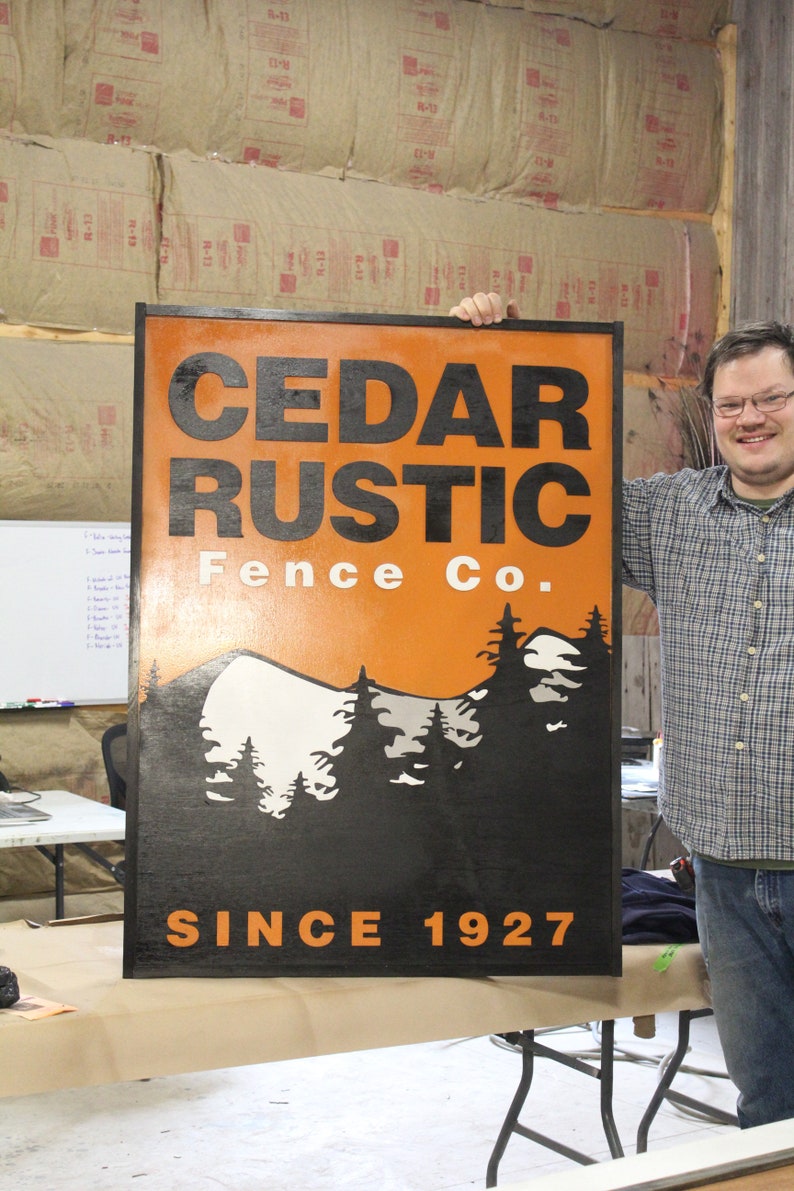 Raised Text Business Sign 3D Fence Company Large Custom Sign | Etsy