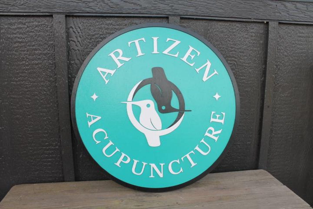 Custom Teal Acupuncture Office Doctor Therapy Sign Logo Personalized ...
