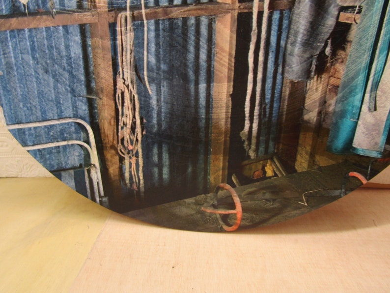 Photo on Wood Round Circle Custom Your Photo Printed Large Rustic ...