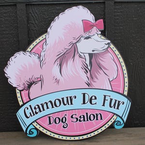 Custom Dog Salon Pet Groomer Weatherproof PVC Sign Personalized Custom ...