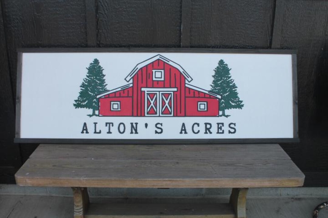 Custom Logo Sign Barn Acres Commerical Business Driveway Sign 3D Red ...