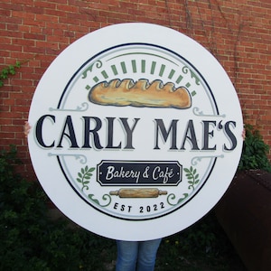 Custom Bakery & Cafe Sign Round Sign Your Logo 3D Cut Letters Images ...
