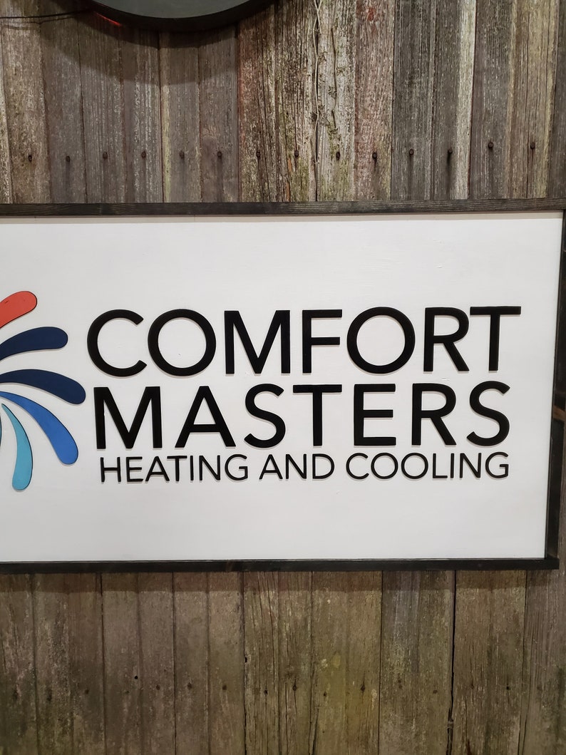 Heating and Cooling Wood Sign Large Outdoor Commercial AC - Etsy