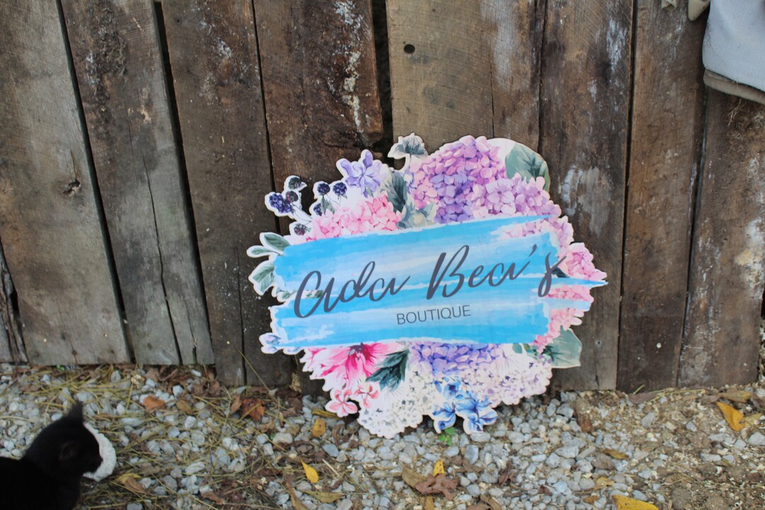 Your Actual Logo Sign Printed in Color Wood Round Small Business Sign ...