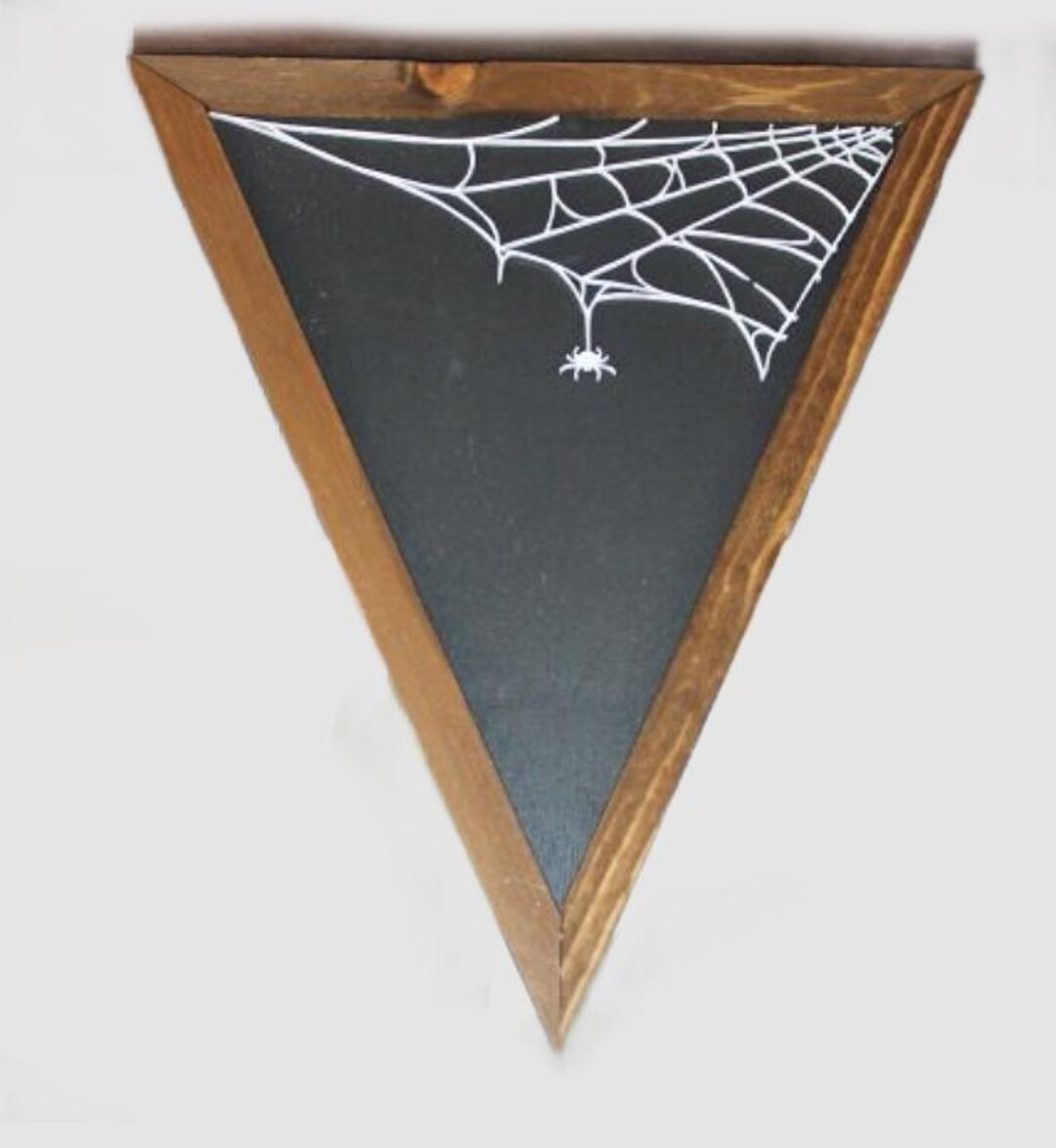 Web Spider Goth Arachnid Triangle Hanging Spider Art Decor Wooden Sign ...