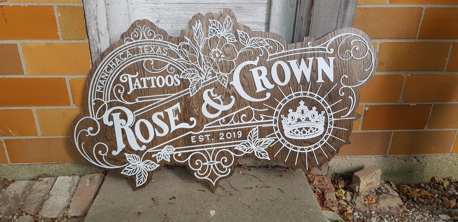 Large Custom wood Tattoo Business Sign Small Business We Use | Etsy