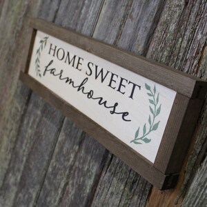 Home Sweet Farmhouse Sign Wood Printed Country Rustic Primitive Wall ...