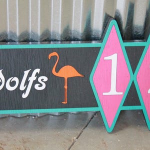Custom Flamingo House Number Sign: Retro MCM Address Plaque - Etsy