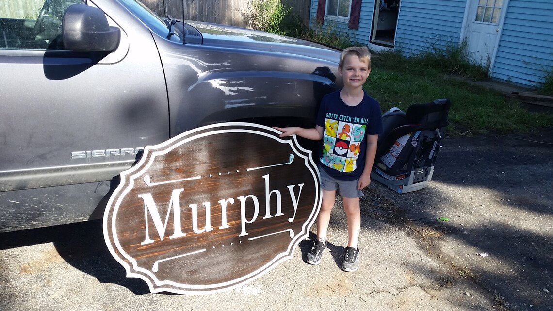 Large Custom Golf Sign Putter Golf Club Business Logo Wood | Etsy