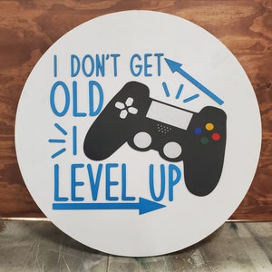 Gamer Gift, Video Game, Level Up, Birthday, Gift, Large Circle, Plaque ...