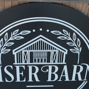 Custom Venue Business Commerical Signage Laurel Outline Line Art Style ...