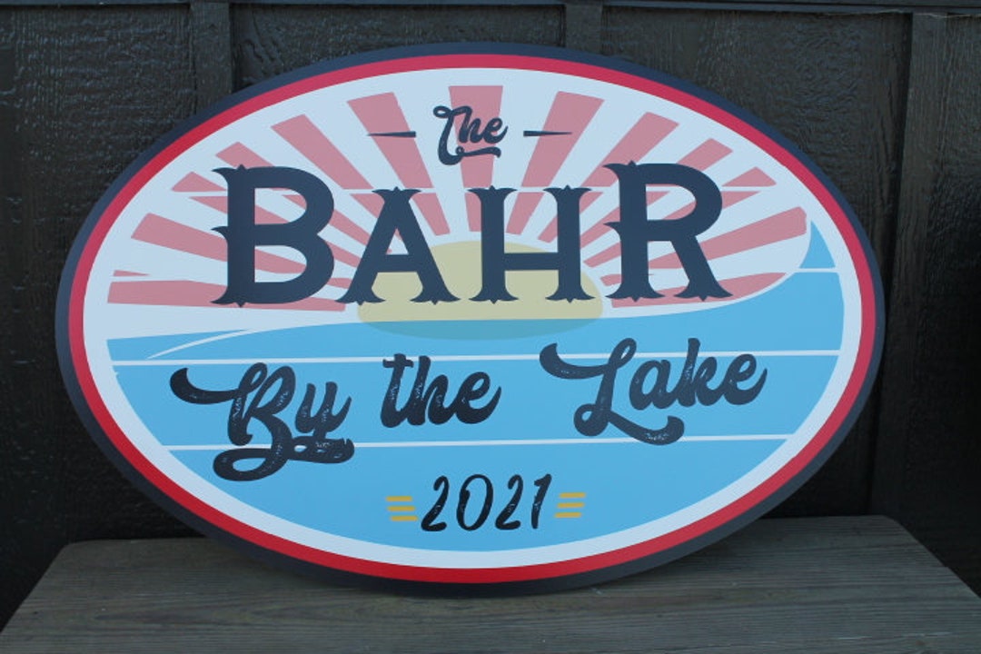 Lake Sign Sunshine Custom Oval Weatherproof Sign PVC Plastic Smooth ...