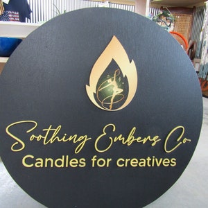Custom Sign Candle Shop and Co Signage Creatives Soothing Flame Black ...