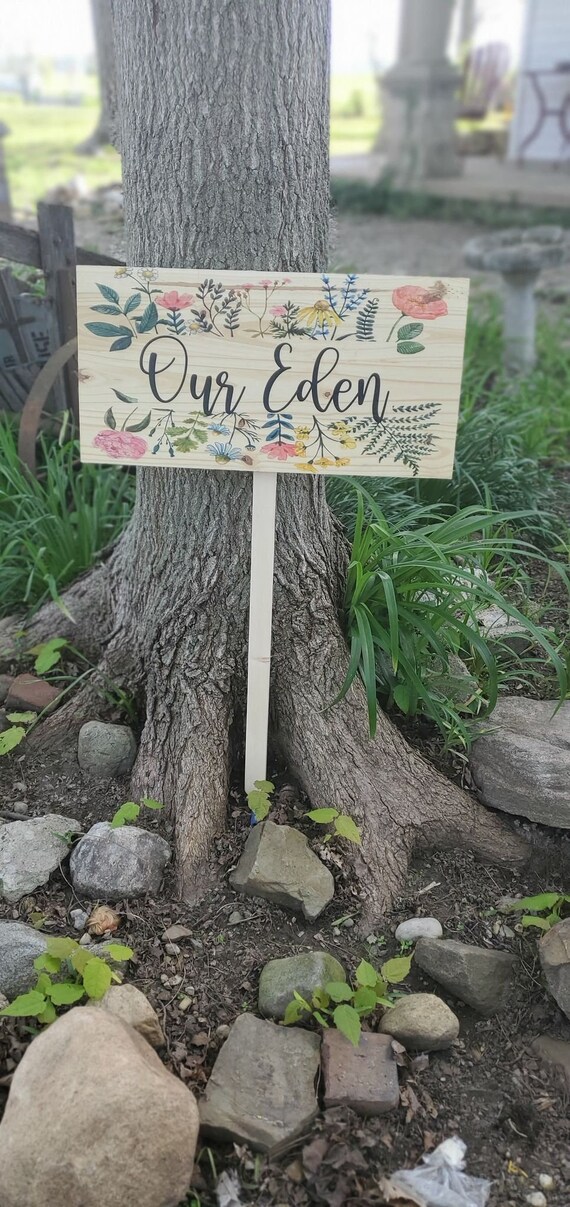 Our Eden Garden Floral Sign Mothers Gift Wife Gift Gardener - Etsy