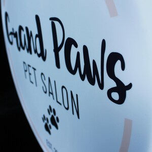 Custom Outdoor Pet Salon Paws Round Led Light Blade Sign Wall or ...