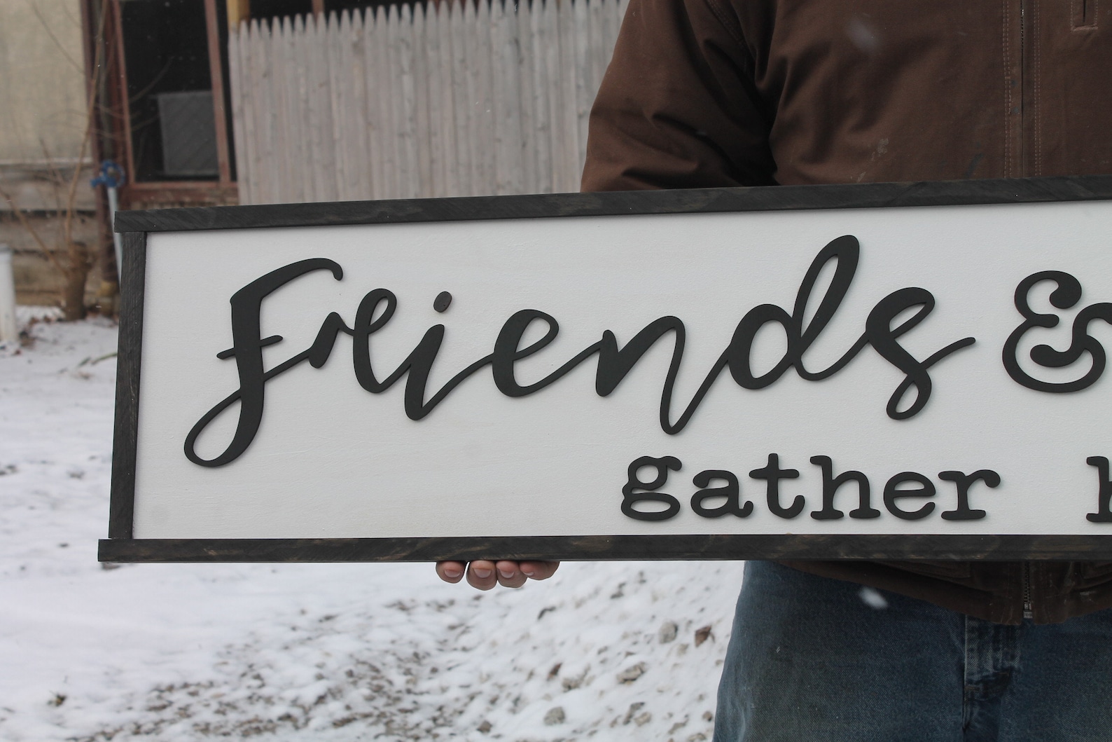 Friends and Family Gather Here Wood Sign Extra Large Country - Etsy