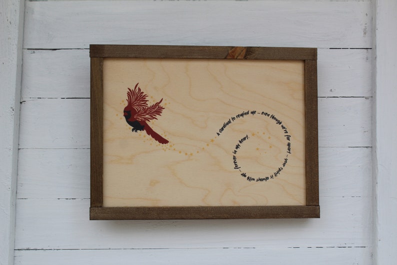 Cardinal Memory Gift Memorial Wood Sign Far Apart Still in My - Etsy