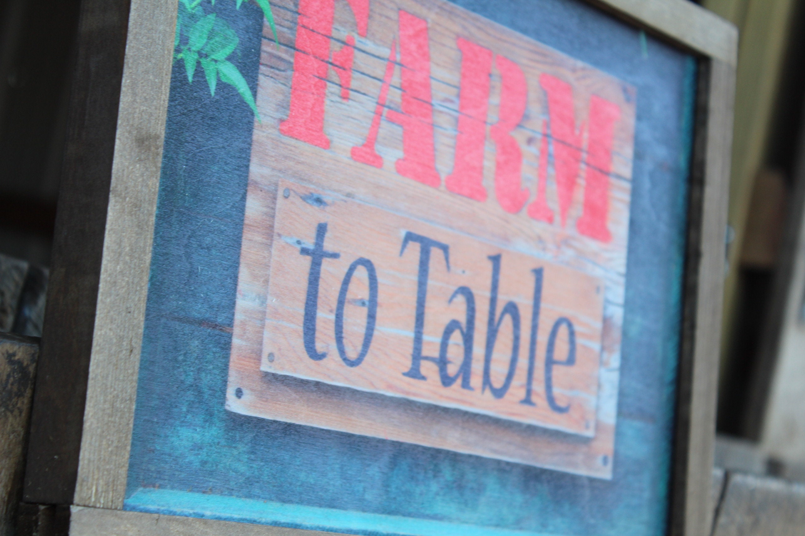 Farm to Table Wood Sign Kitchen Art Farm Market Organic Color - Etsy