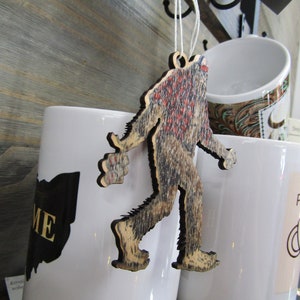 Bigfoot Wearing Buffalo Check Flannel Beer Baseball Cap Sasquatch Tall ...