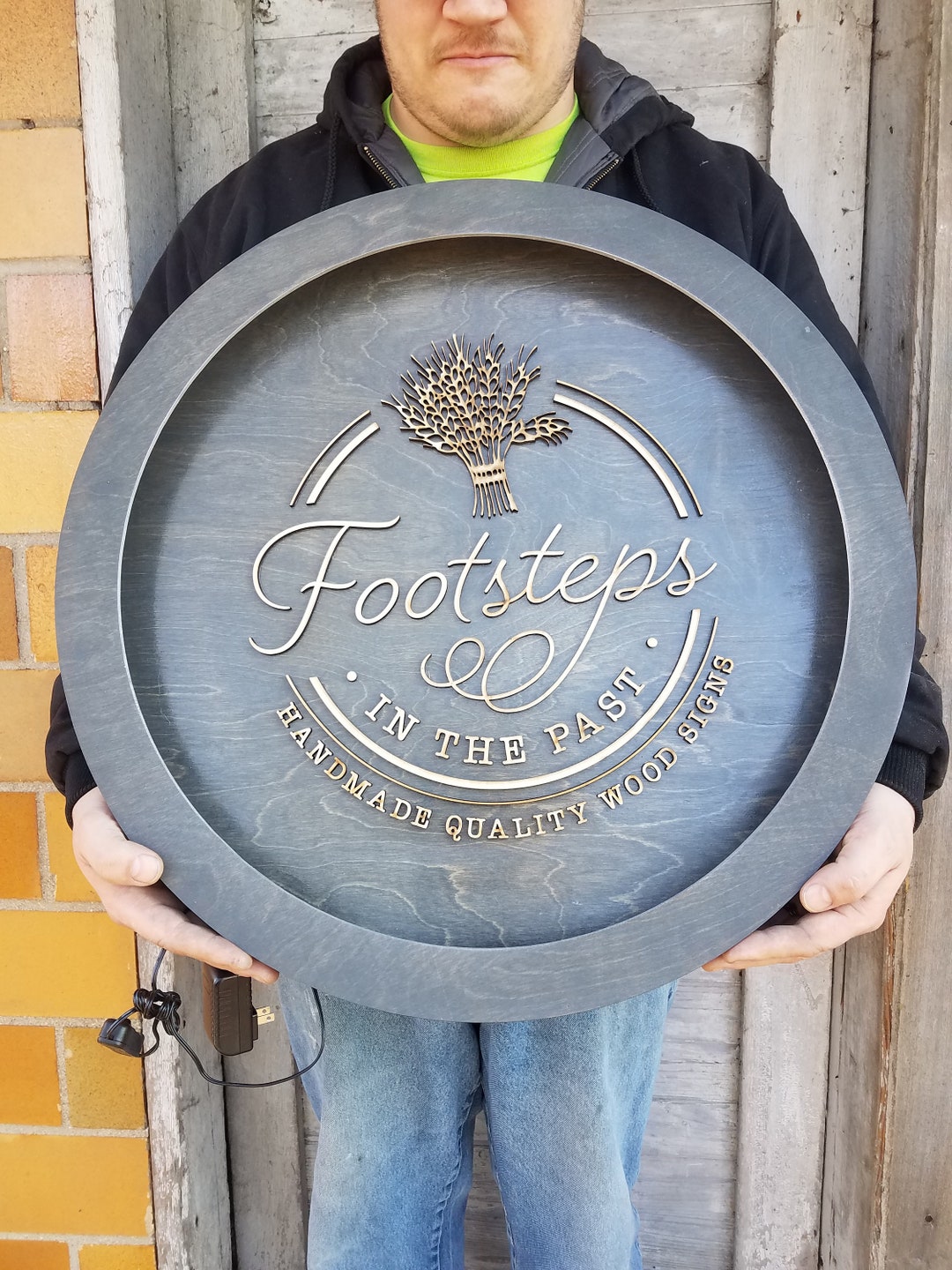 Custom Wood Lit Commercial Neon , Business Sign, Logo, LED, Entrance ...