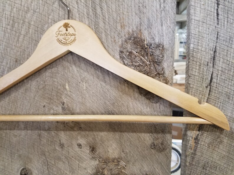 Custom Clothes Hanger Engraved Hard Wood Use Your Logo Customization ...