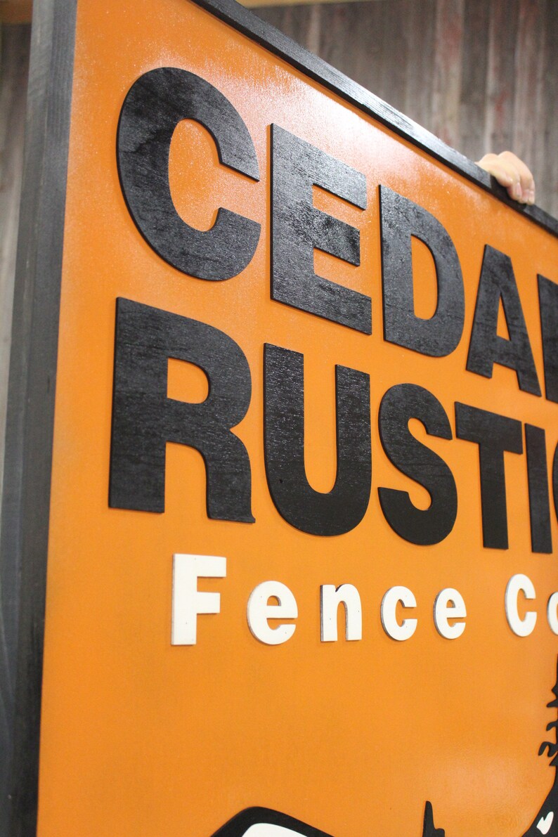 Raised Text Business Sign 3D Fence Company Large Custom Sign | Etsy