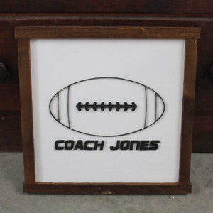 Coach Sign Board Football Sports Custom Personalized 3D Layered Signage ...
