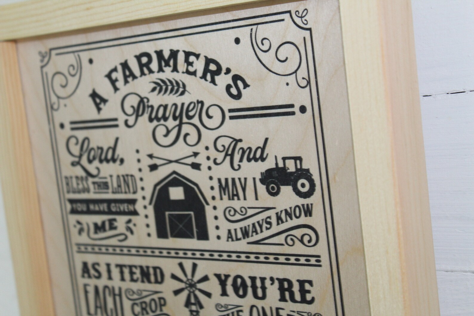 Farmer Gift the Farmers Prayer Wood Sign Farm Barn Chicken | Etsy