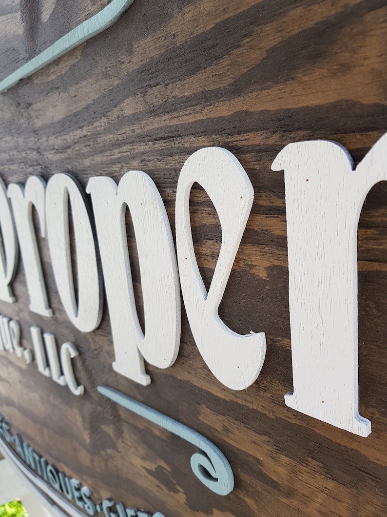 Large Wood Sign Business Sign Oval 3D Custom Antique - Etsy