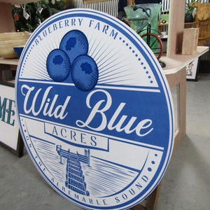 Blueberry Farm Logo Sign: UV Printed Wooden Business Sign - Etsy