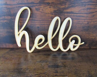 Cursive Hello Sign | Etsy