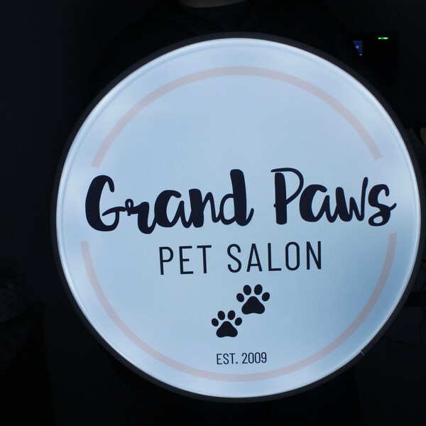 24in Round Light Box Sign - Etsy