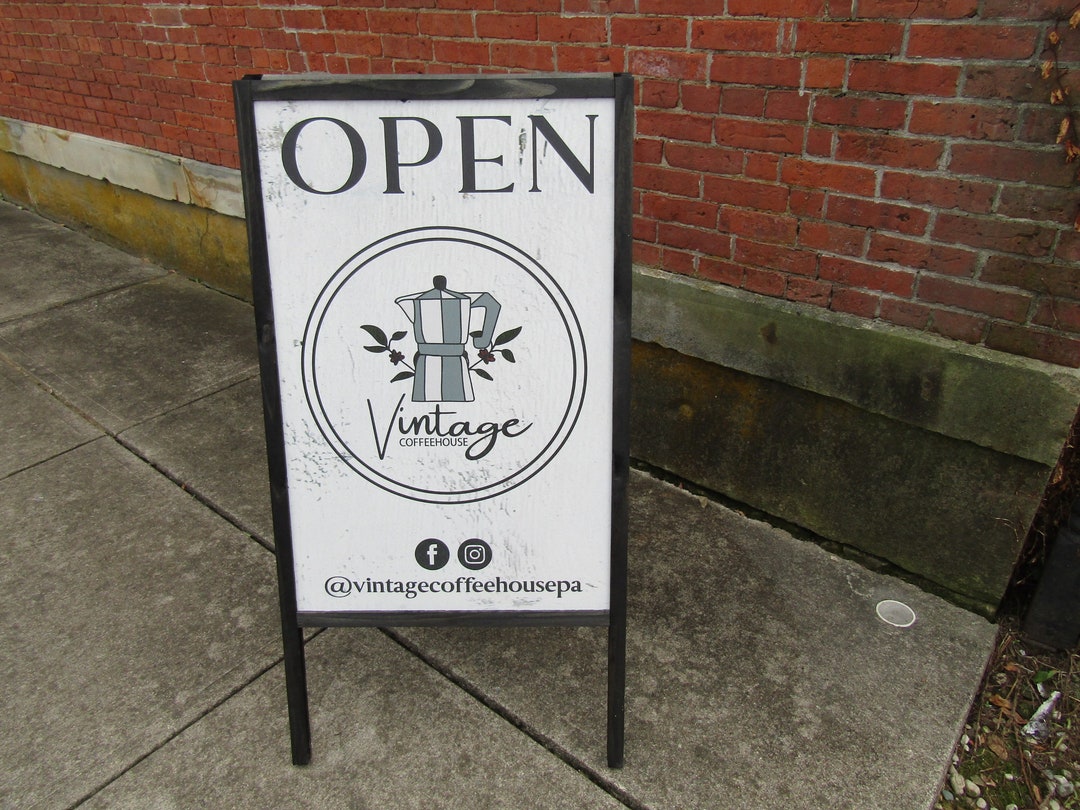 Customizable Coffee Shop A-frame Sign: Double-sided Sidewalk Welcome ...